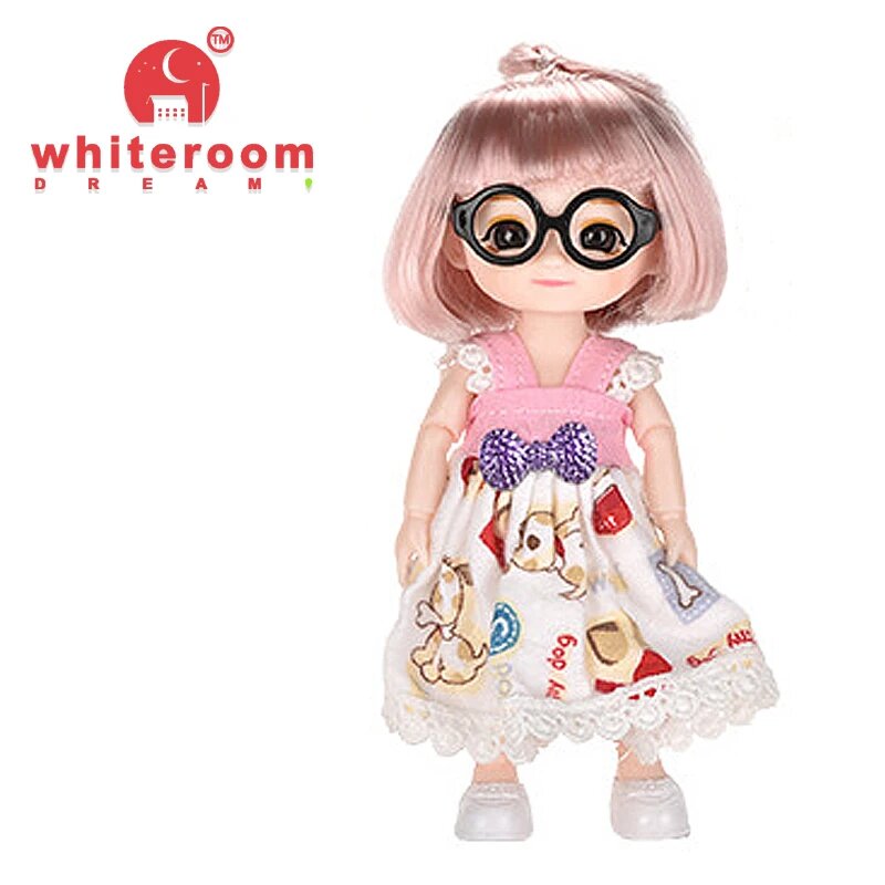 Whiteroom кукла девочка пластик 16 см Белый, Doll with clothes 03, Blue eyes