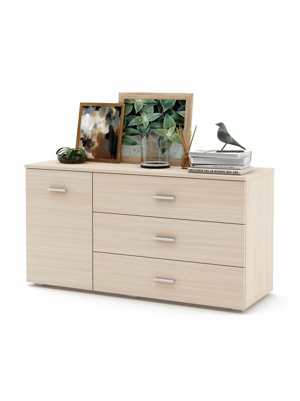 Комод для одежды с ящиками Мартин 4, ЛДСП, 120,4х40х63,3 см, 4 ящика, дуб молочный
