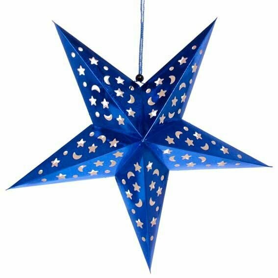 Новогодние подвесное украшение Восток-Сервис "Сияние Звезды", 60 см, цвет Синий (203-333)
