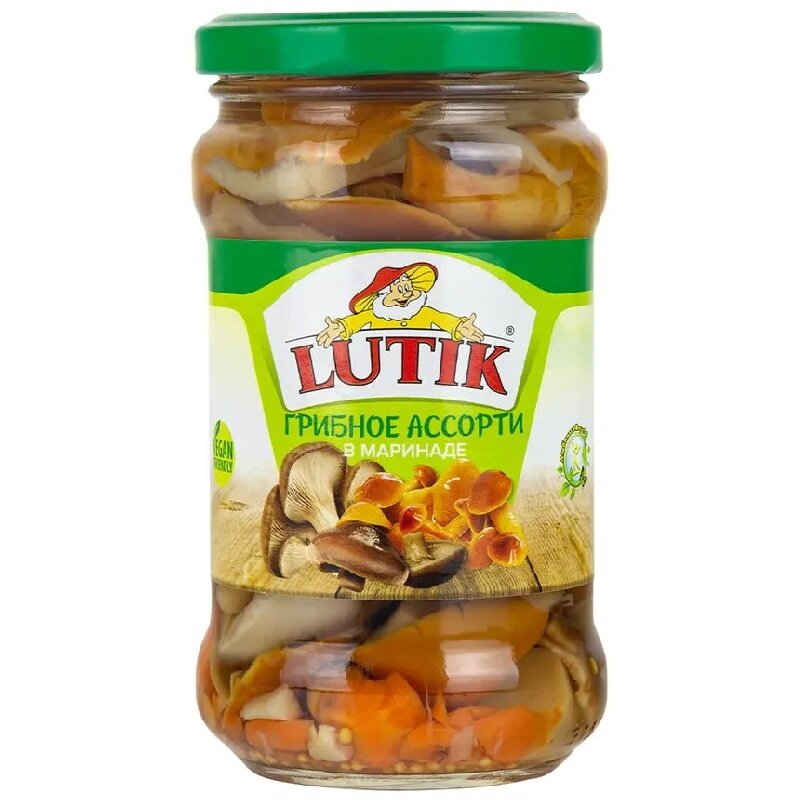 Грибное ассорти 11005 LUTIK в маринаде /стекло/ 314мл