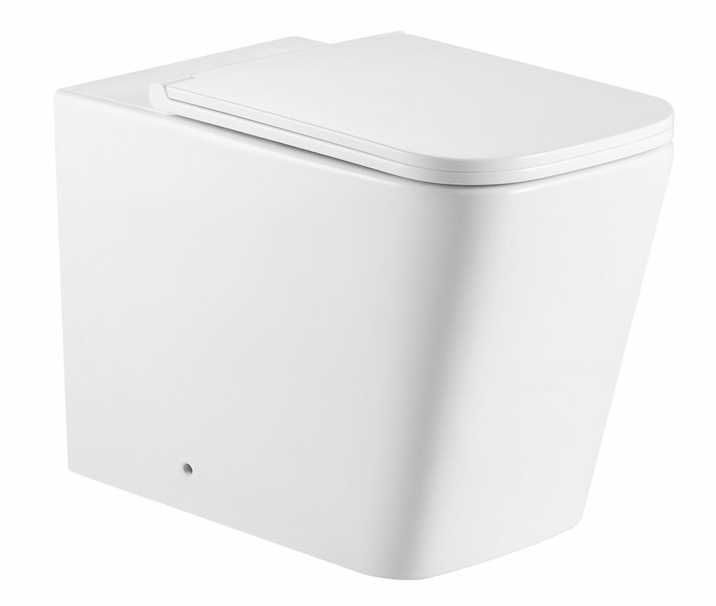 Приставной Унитаз безободковый TORNADO белый, TOLEDO ALTO тонкое сиденье дюропласт soft close IBERICA BLANCA