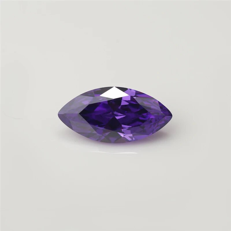 Бусины циркония RUIXUNGEM маркiза 15 цветов 10 шт. Фиолетовый, 9x18mm 10pcs, Violet