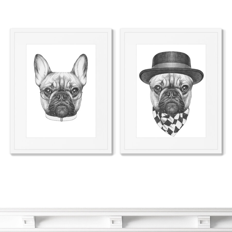 Картины на стену для интерьера. Набор из 2 шт. Mr No vs Mr May be. Размер (каждой) картины: 42х52см. Печать на дизайнерской бумаге.