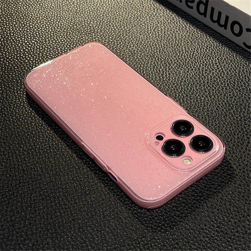 Розовый чехол для iPhone 16 Pro Max с блестками