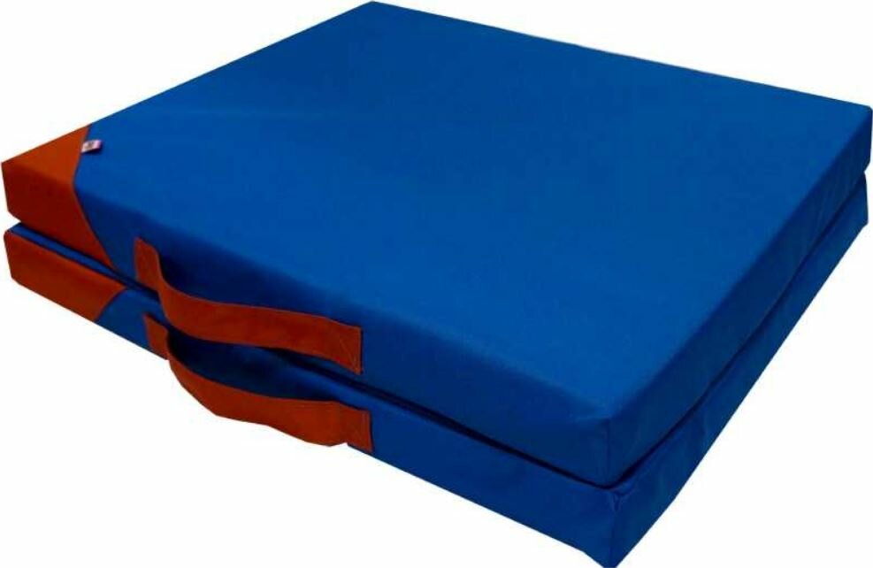 Зооэкспресс Матрац "Аквастоп" двухцветный 2-х секционный складной со съемным чехлом, синий/красный, 120*80*6 см