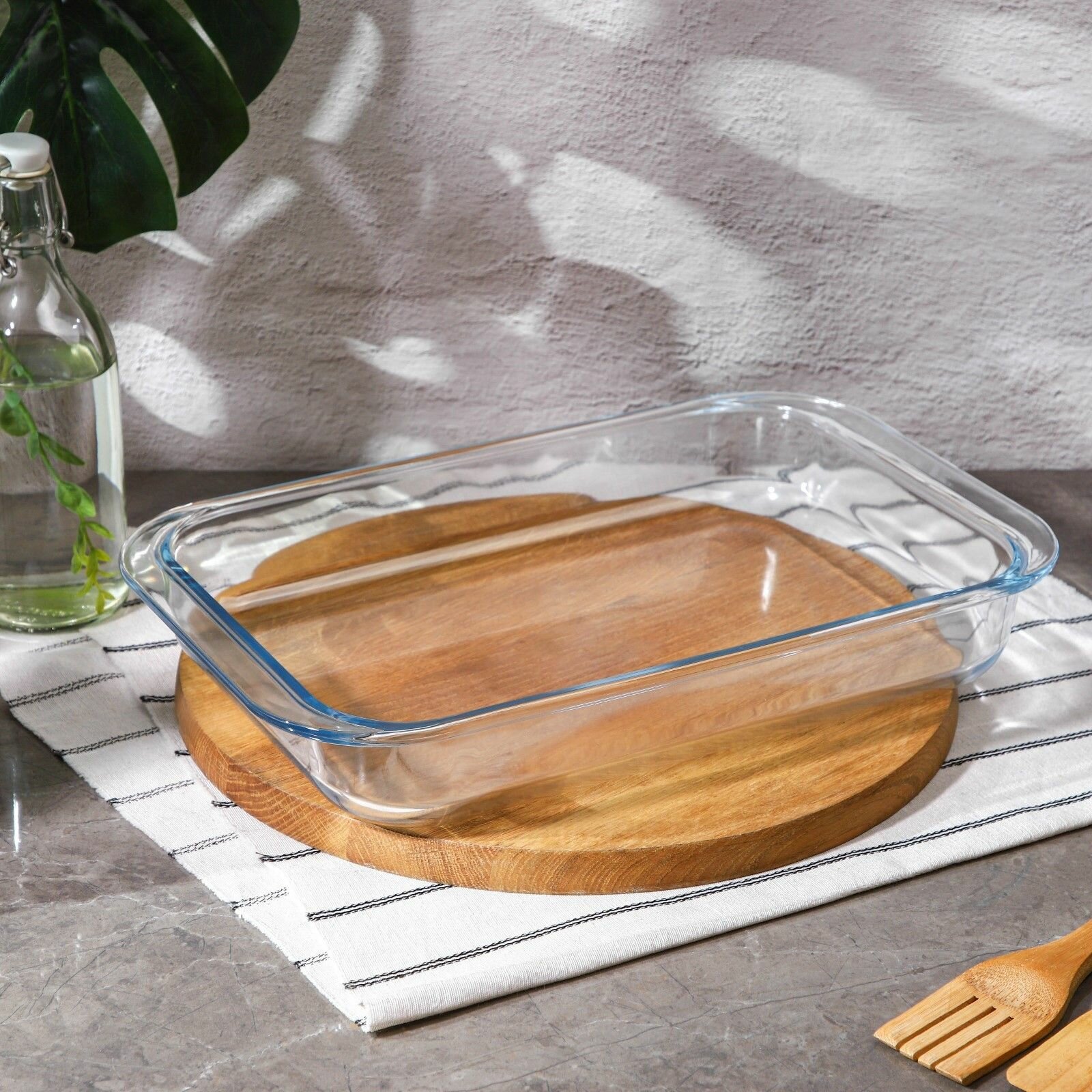 Форма для запекания и выпечки из жаропрочного стекла прямоугольная Доляна, 3 л, 39 24 6 см, 5 шт