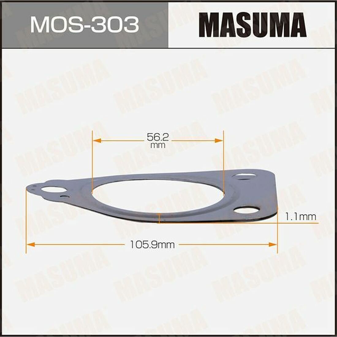 Прокладка глушителя Masuma 56.2x105.9x1.1 MOS-303 1шт.