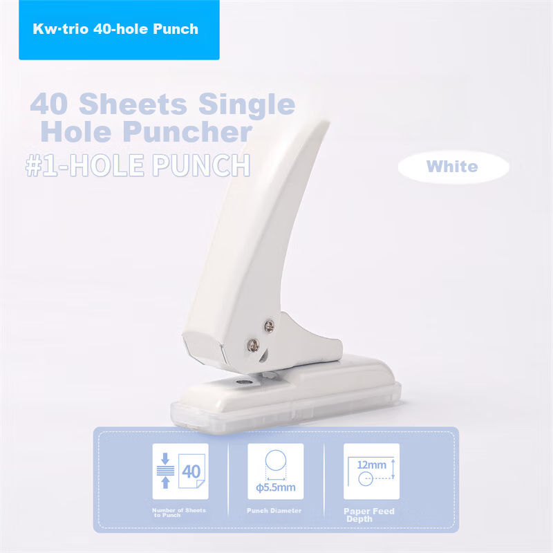 Keduyou 40-Page Single-Hole Punch Machine, Small Bank Card Puncher, Hole Puncher, Binding Ring Hole Puncher