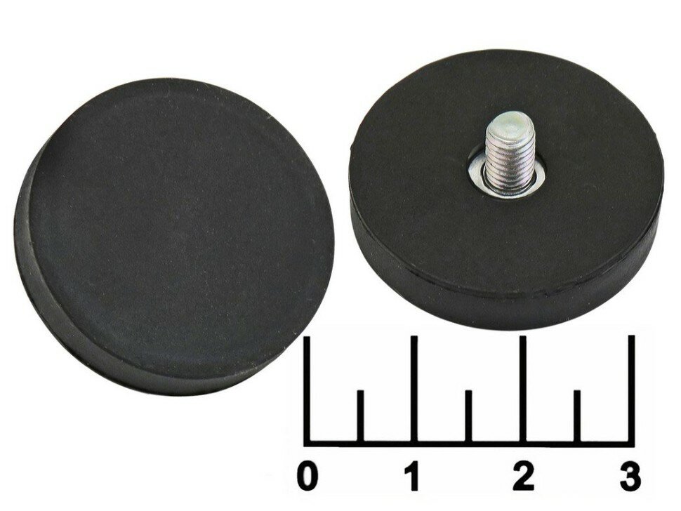 Магнит прорезиненный с винтом M5 31*6.2 (CP31) (~8кг)