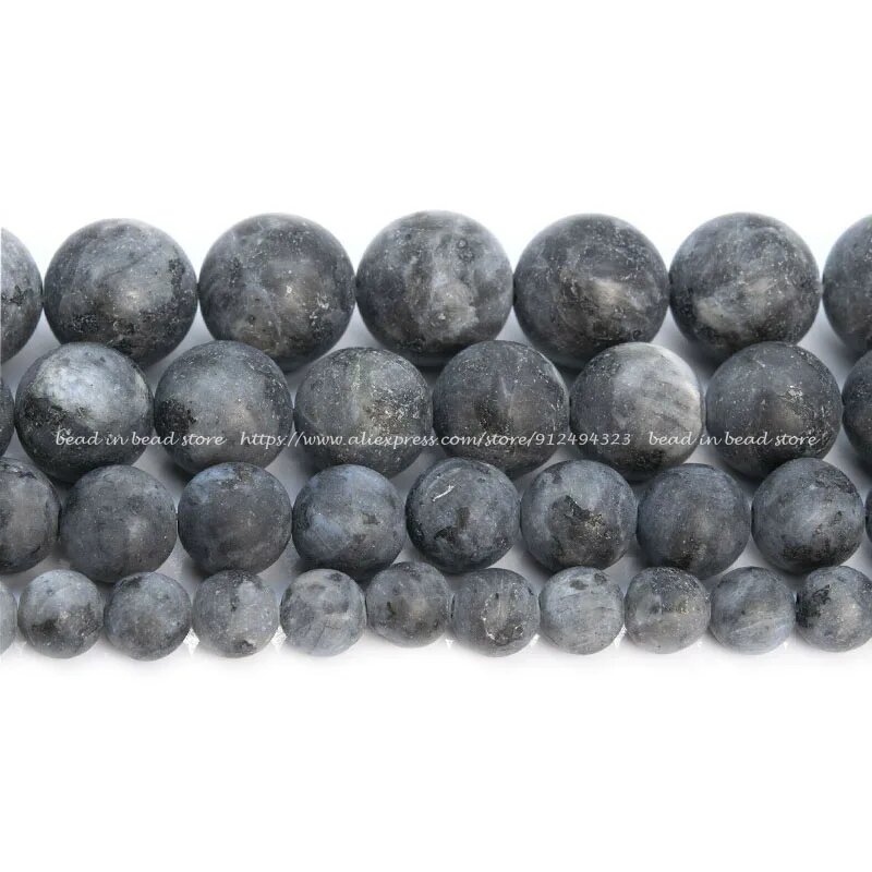 Матовые черные лабрадоритовые бусины Larvikite 3/4/6/8/10/12/14 мм 8mm Approx 46pcs