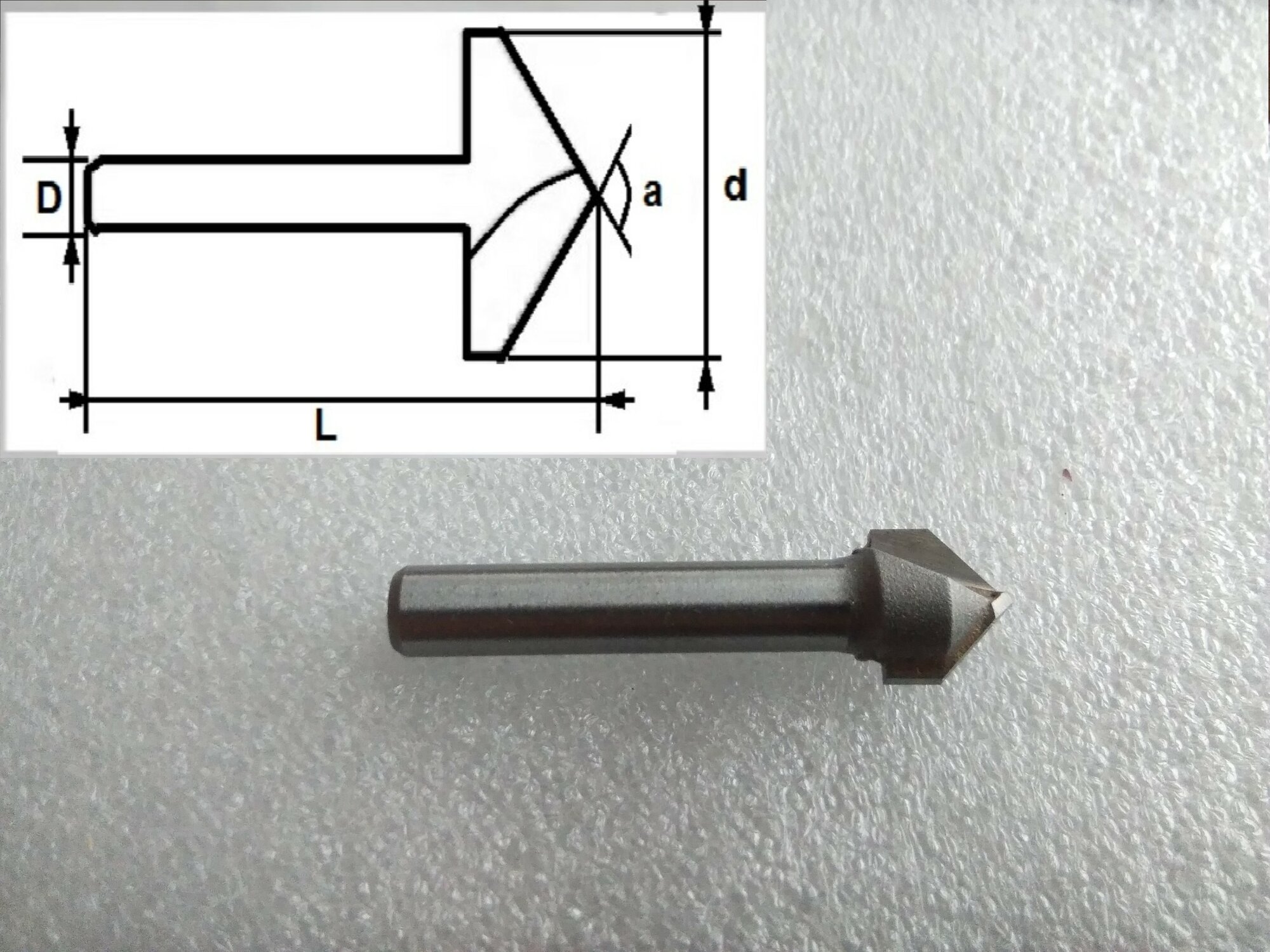 3DV61090 d-10/ h-10/ a-90/ D-6/ L-50. X series V-образная фреза для ЧПУ станка.