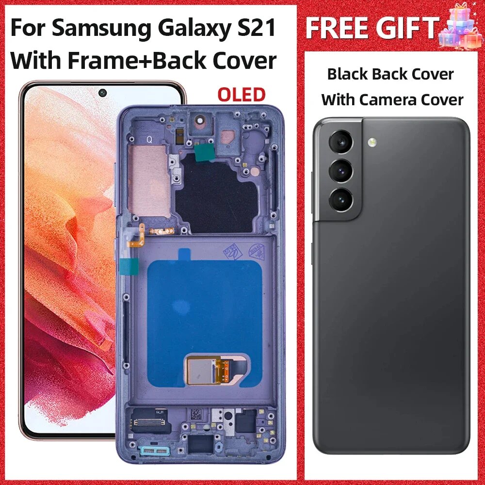 Качество AAA + 6,2-дюймовый AMOLED-дисплей для Samsung Galaxy S21 ЖК-дисплей G991B SM-G991B/DS SM-G991U ЖК-дисплей с дигитайзером сенсорного экрана OLED Black KIT