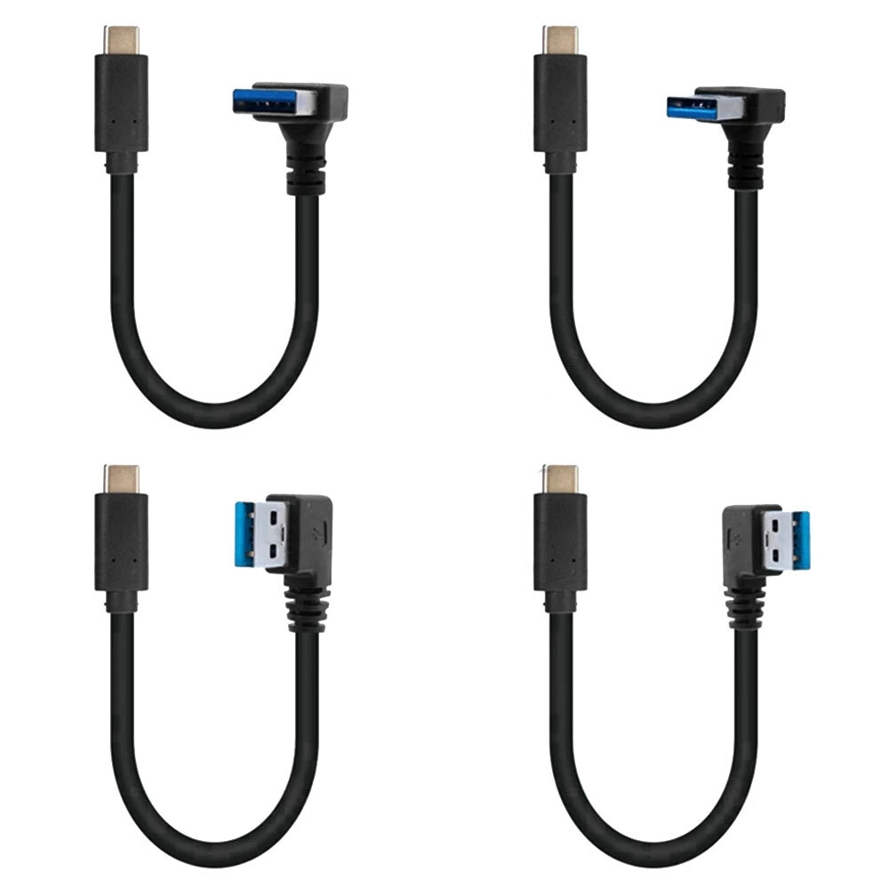 Позолоченный штекер USB3.1 Type-C на USB 3.0 Type A 90-градусный левый и правый угловой кабель-адаптер «папа-папа» 0,25 м/25 см