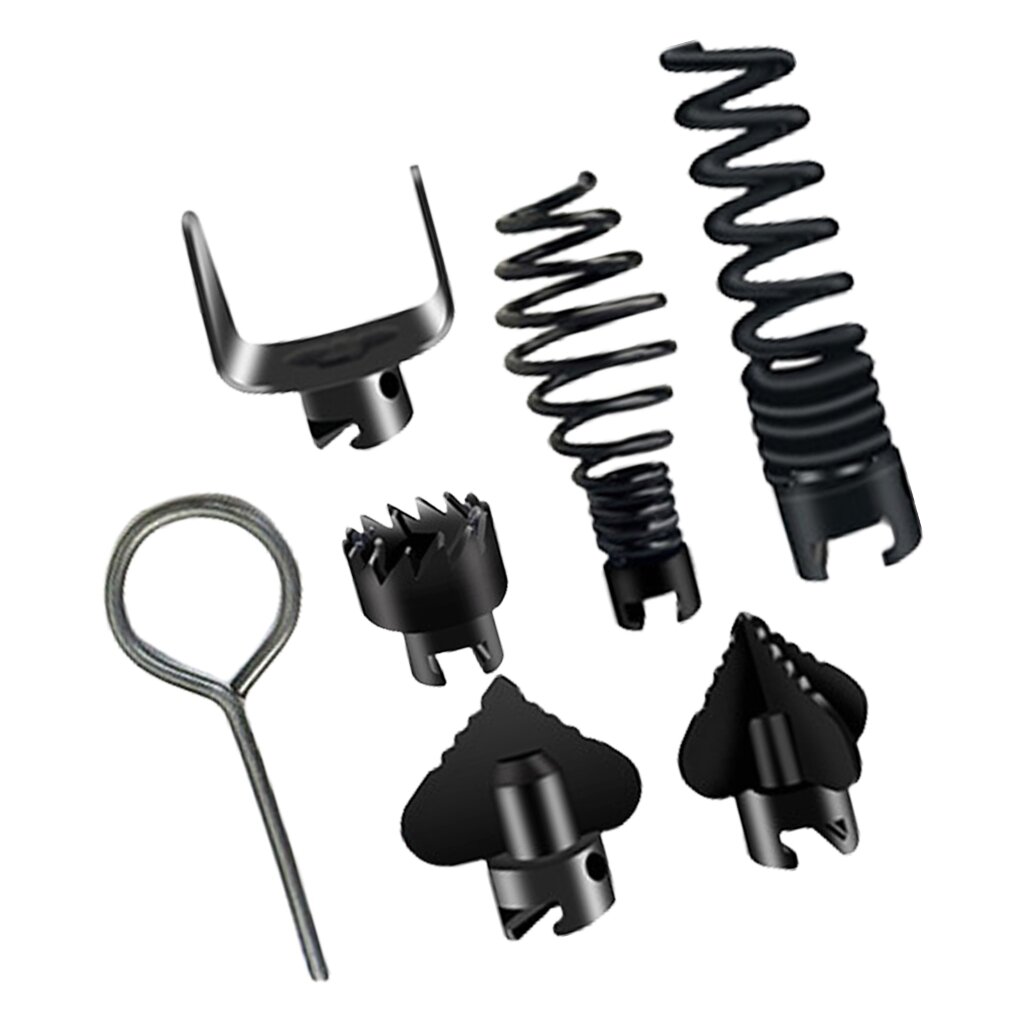 Комбинированный Набор Инструментов Для Очистки Труб С Режущей Головкой из 7 предметов Для Эффективного Прочищения Слива На Кухнях И В Ванных Комнатах