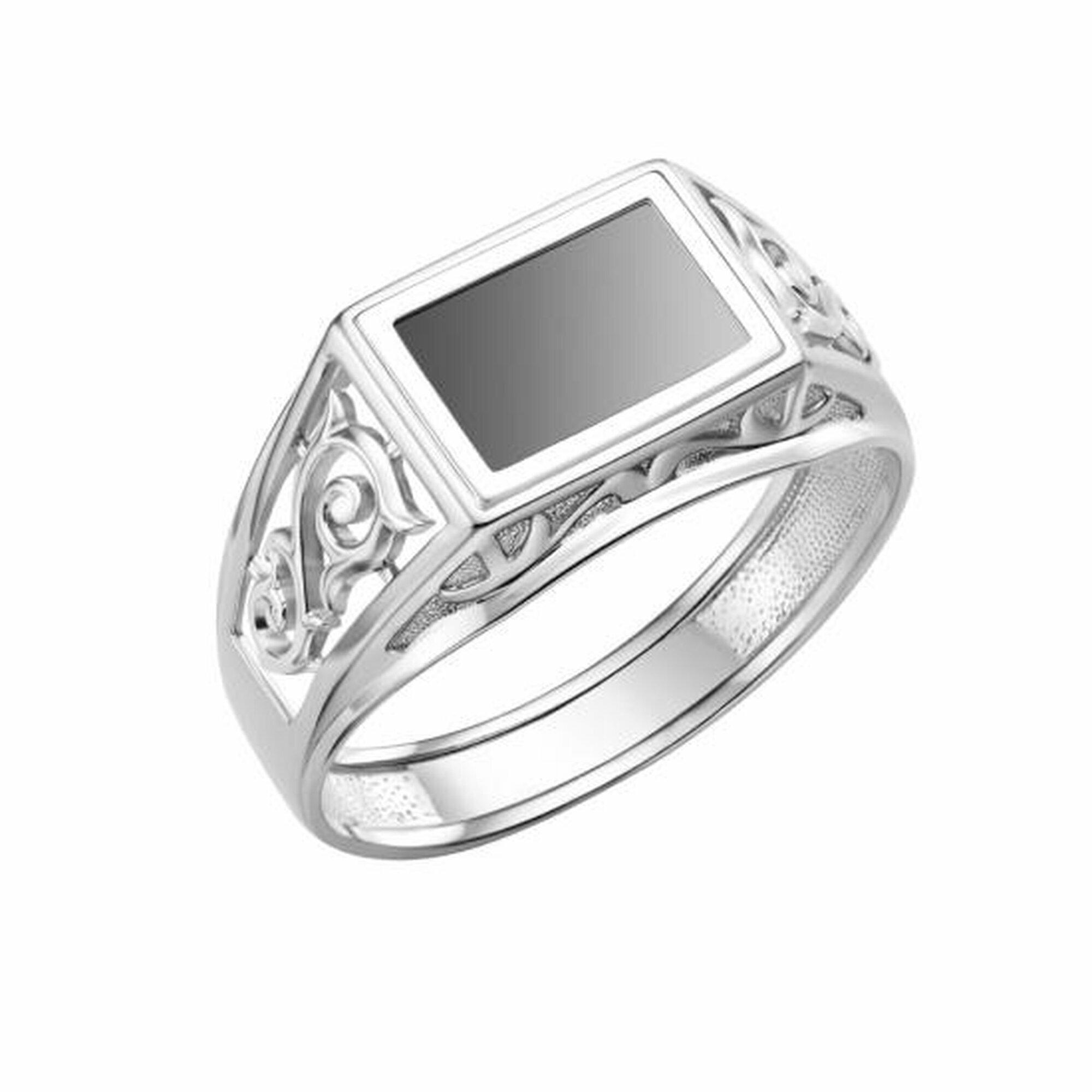 Печатка, серебро, 925 проба, родирование, оникс