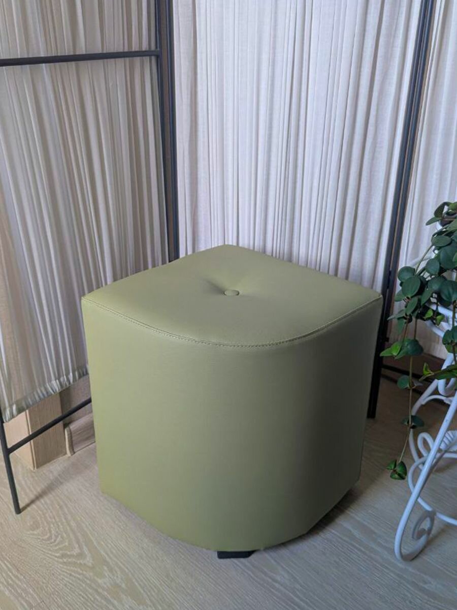 Пуфик угловой для прихожей и спальни, Искусственная кожа, 35х35х40 см.