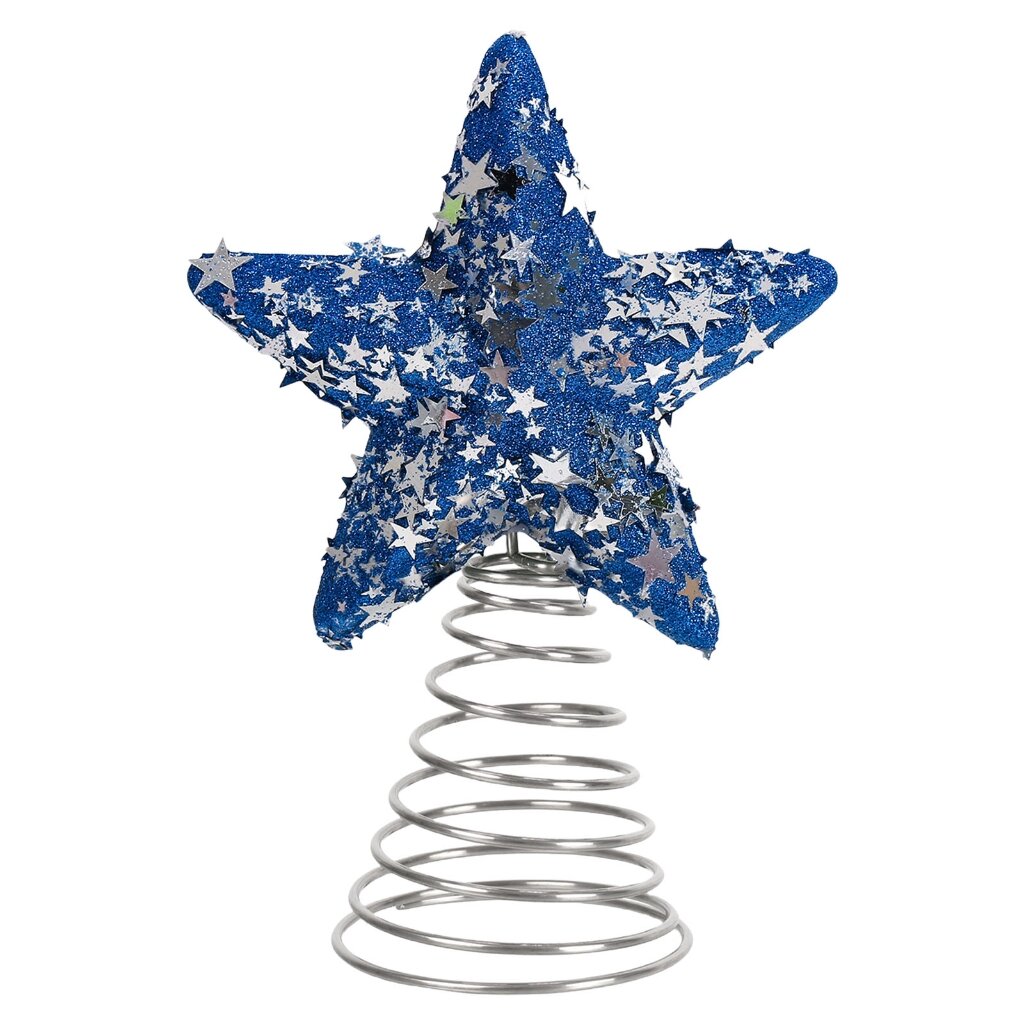 Украшение в виде пятиконечной звезды с блестками на День независимости-реквизит для украшения рождественской елки-синяя пятиконечная звезда-серебряные блестки