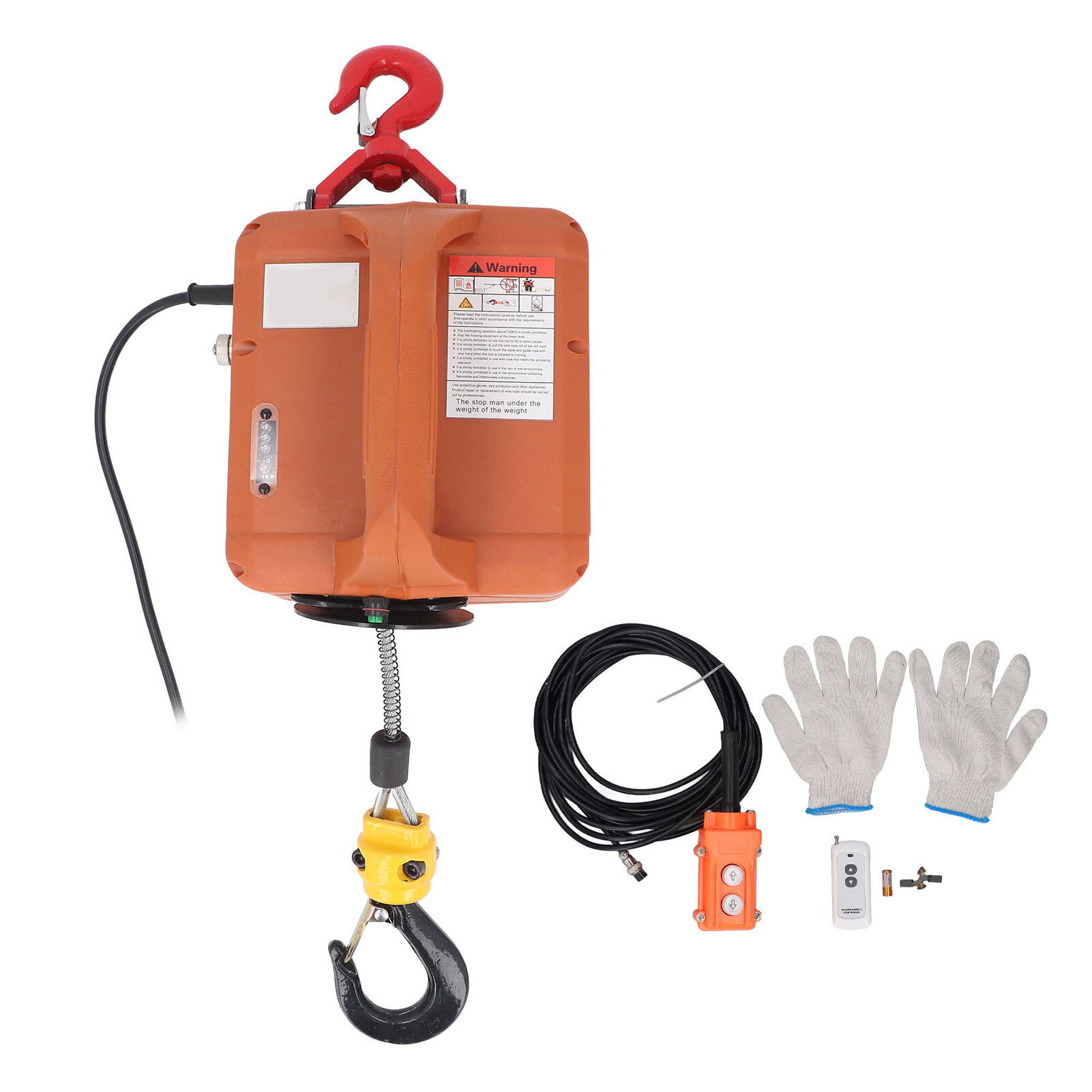 Электрическая лебедка, 1500 Вт, портативная тяговая лебедка с проводным и беспроводным пультом дистанционного управления, нагрузка 1100 фунтов, высота 7,6 м, вилка европейского стандарта, 220 В