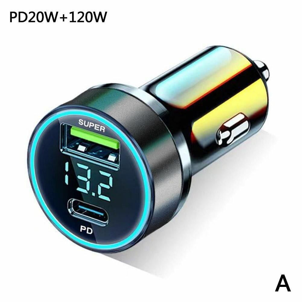 Автомобильная зарядка в прикуриватель USB Super + Type-C PD30