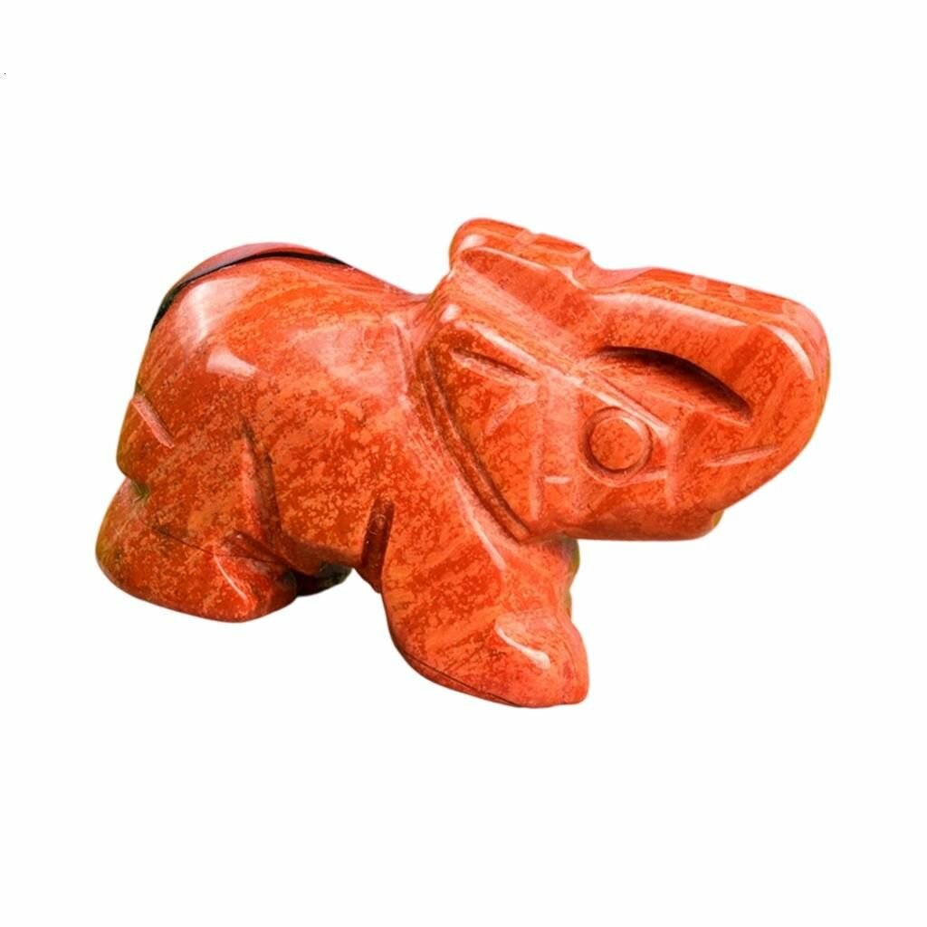 Статуя слона из целебных кристаллов и драгоценных камней ручной работы, коллекционная фигурка, украшение для стола в доме или офисе, - Красный нефрит