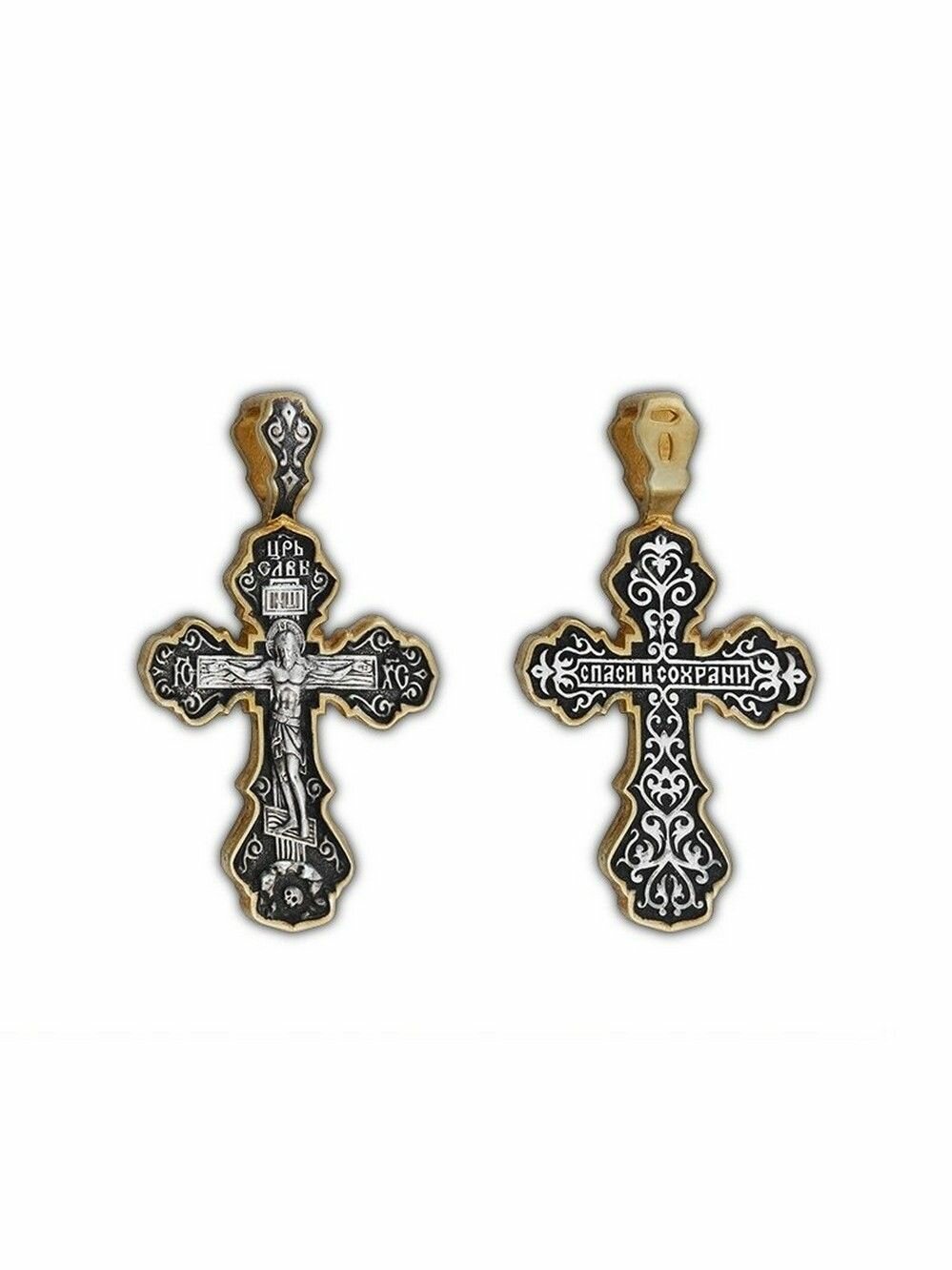 Крестик, серебро, 925 проба, чернение