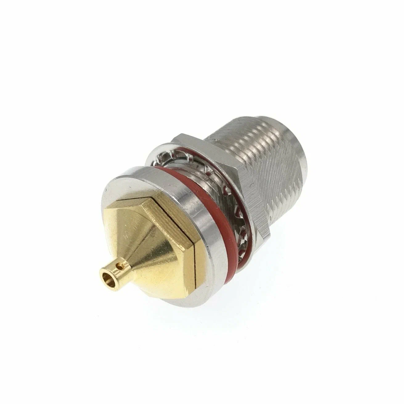 Разъем N(female) под полужесткий кабель RG-405 (0.086"), на корпус, сборный, герметичный, с гайкой