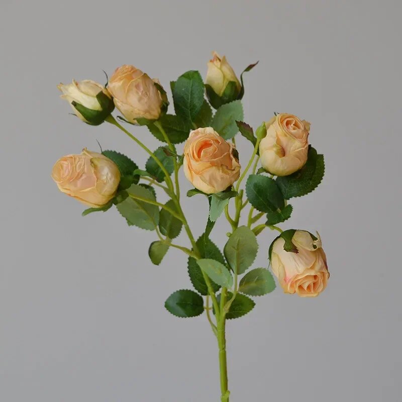 50 см ретро сожженный край 7 головок роза искусственный цветок свадебный букет украшение дома цветочная композиция имитация сухих цветов