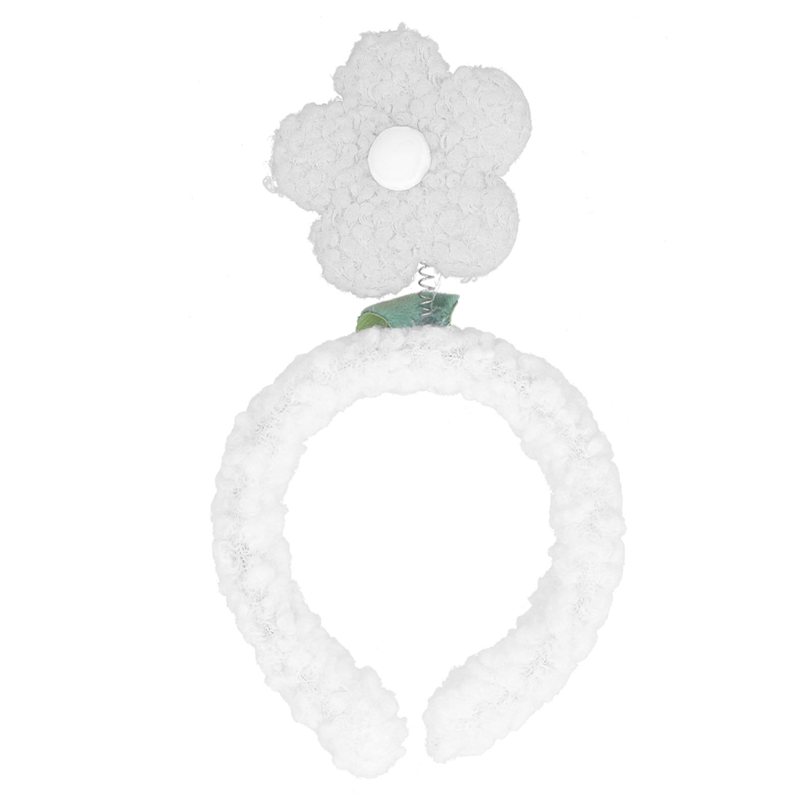 Мягкая повязка на голову с цветами для умывания и макияжа для девочек, белая