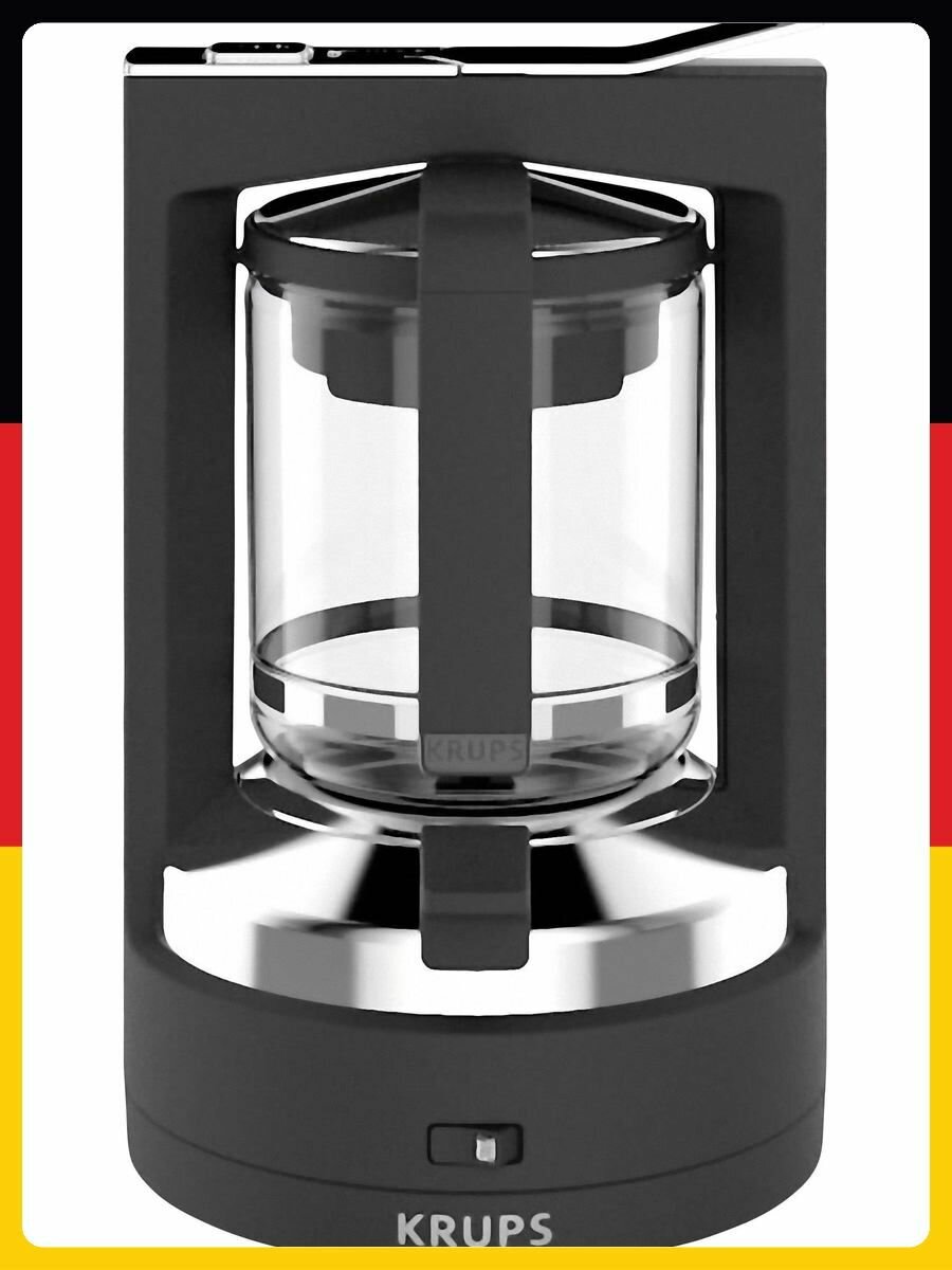 Кофемашина Krups KM468910, черная, вместимость 12 чашек, с системой заваривания под давлением