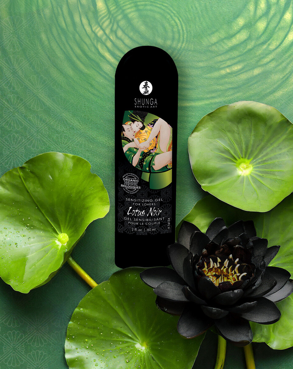 Возбуждающий гель Shunga Lotus Noir, для двоих, съедобный, афродизиак, 60мл