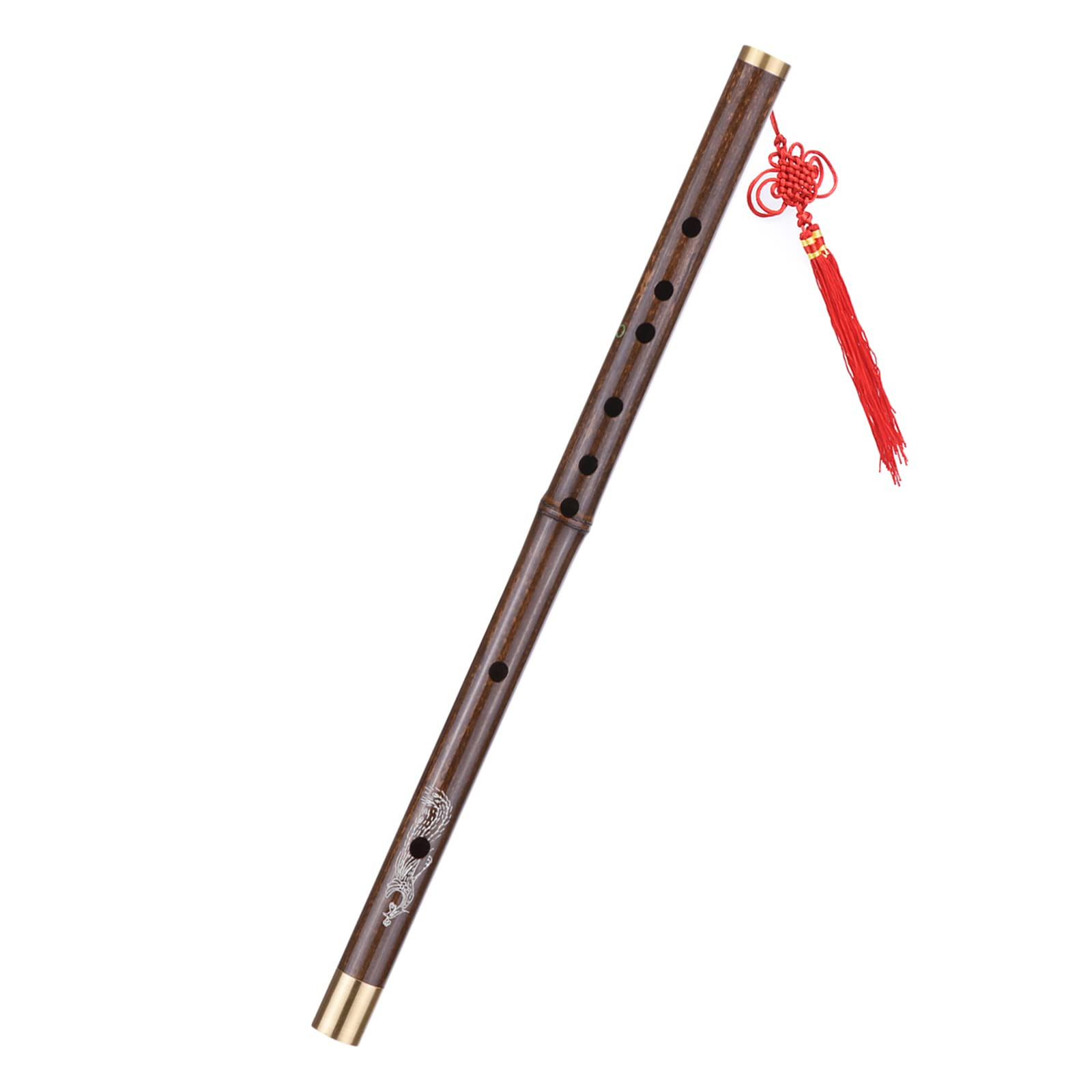 BTPOUY Mastercraft Black Bamboo Dizi Flute Handmade Chinese Wind Instrument in C Key