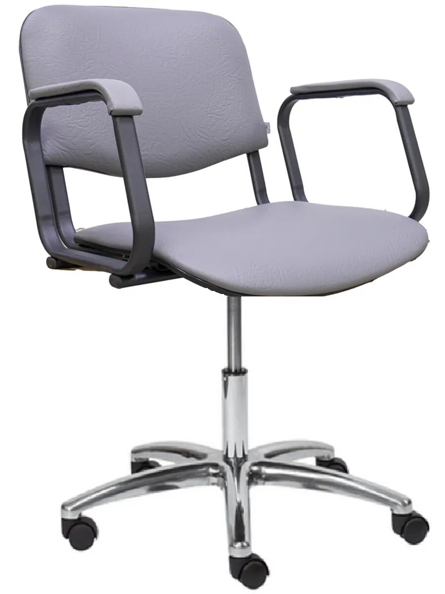 Кресло Kontakt серое пневматика на колёсах