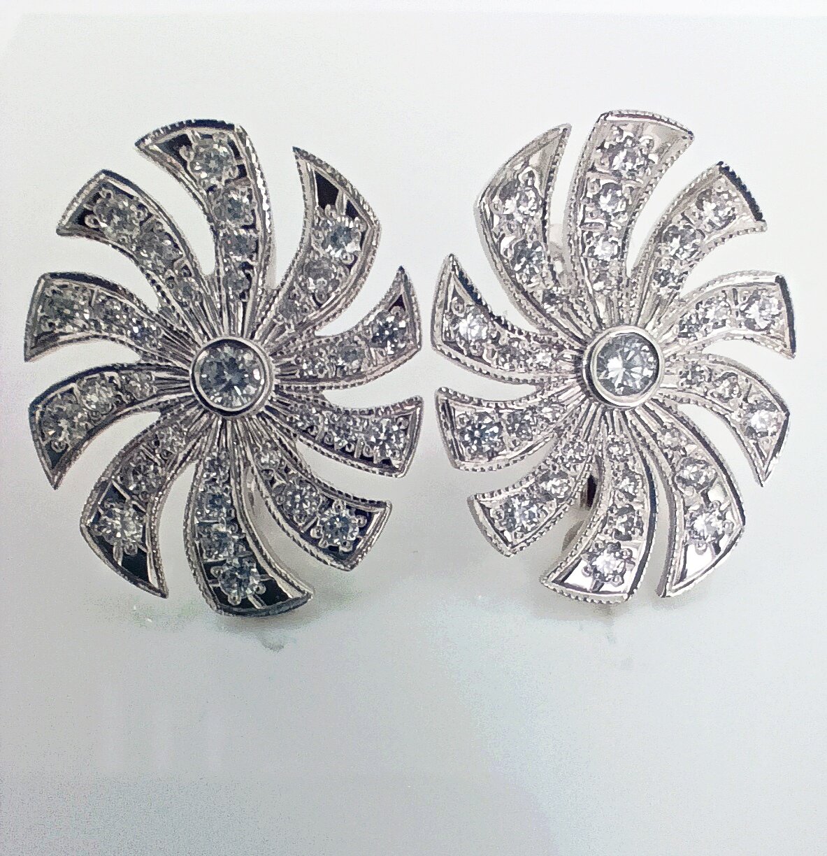 Серьги, серебро, 925 проба, родирование, фианит