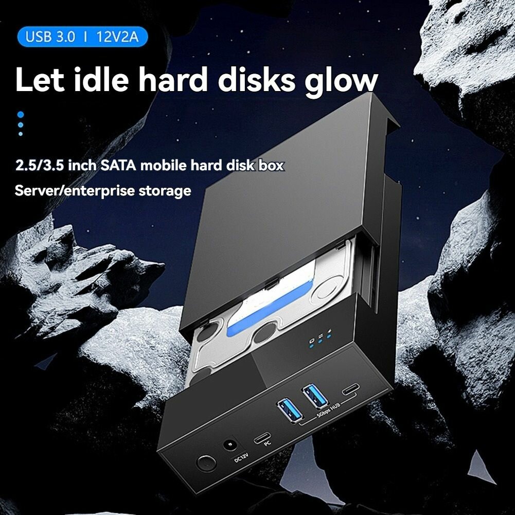 Док-станция для внешнего жесткого диска USB 3.0 - 3,5 дюйма SATA для 3,5-дюймового твердотельного накопителя HDD 20 ТБ с вилкой EU