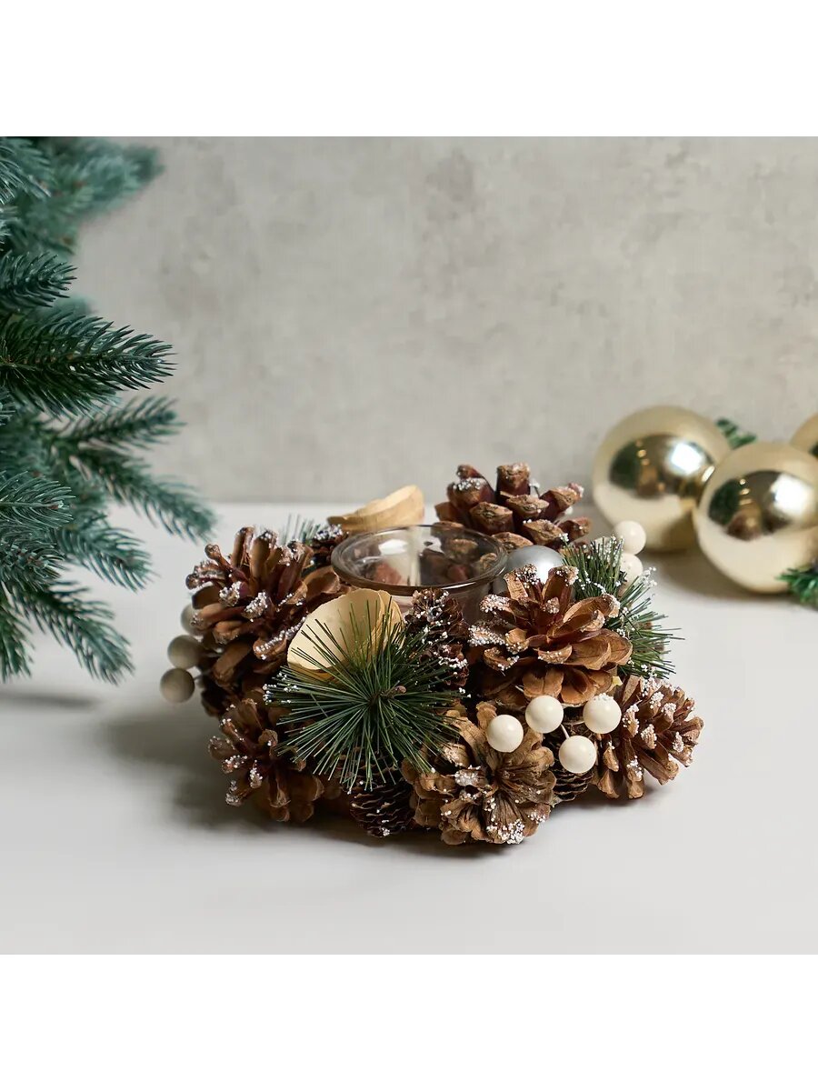 Подсвечник декоративный Шишки 17 см