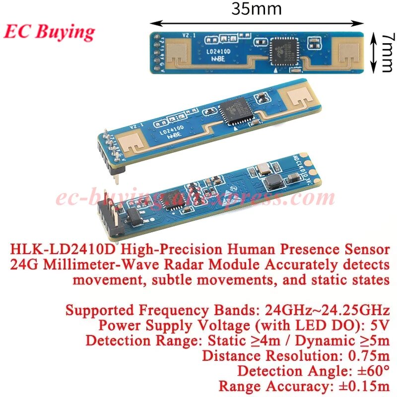 Радарный датчик присутствия Hi-Link HLK-LD2410D 24ГГц