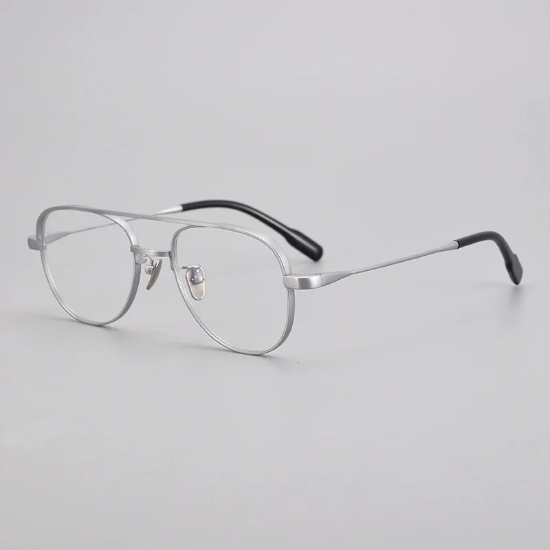 Мужские очки пилот EOOUOOE, Silver Glasses, 1.56, Анти-синий луч + фото-серый