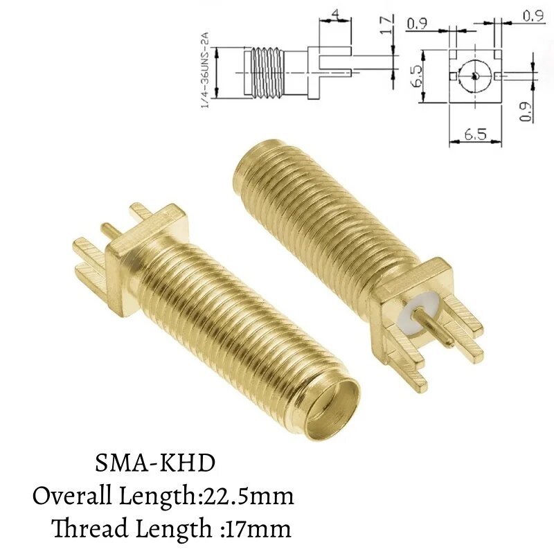 SMA-KHD разъем для антенн, Overall Length: 22.5mm, Thread Length: 17mm, Цвет: size 6