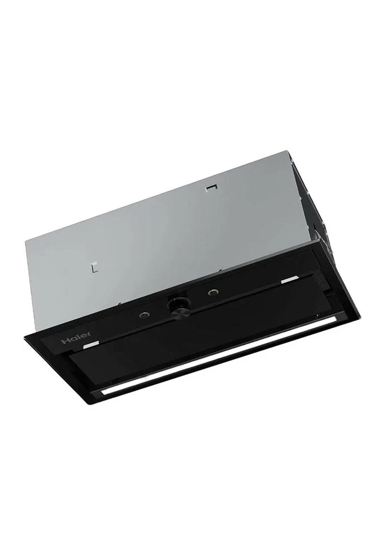 Встраиваемая кухонная вытяжка Haier HVQ-B4535B, черная, производительность 800м3/ч