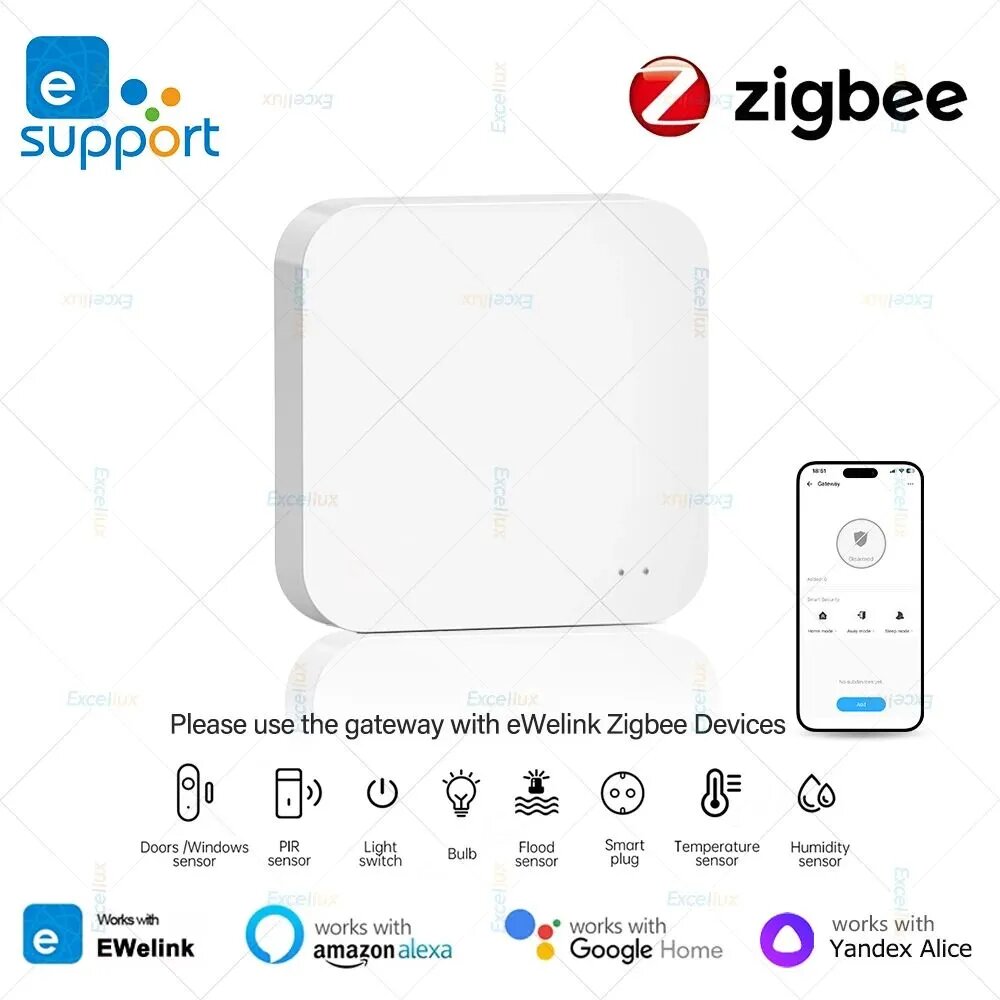 Умный беспроводной шлюз zigbee, eWeLink хаб zigbee3.0, подключается через USB