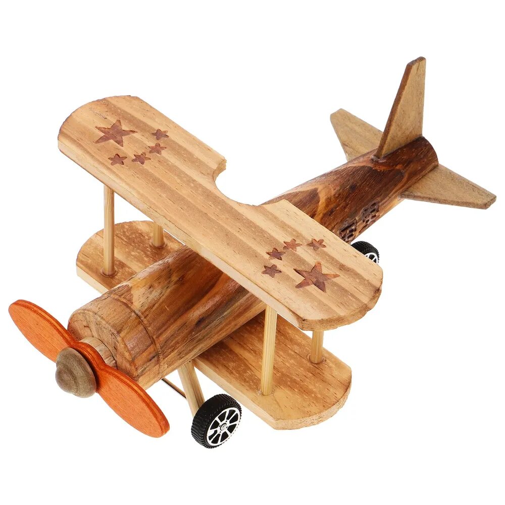 Декоративная Модель Самолета Из Дерева Бежевого Цвета 18.00X14.50X8.50Cm