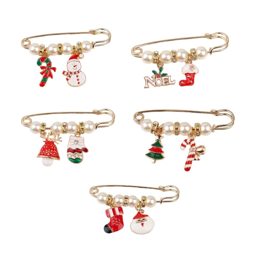 5шт Рождественские Булавки Для Затягивания Пояса Брюки Для Затягивания Талии Булавка Бусины Брошь Булавка Для Брюк Шаль Свитер Платье