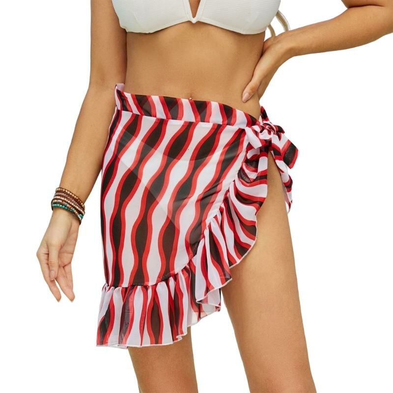 Женский пляжный саронг, Короткие черные и красные