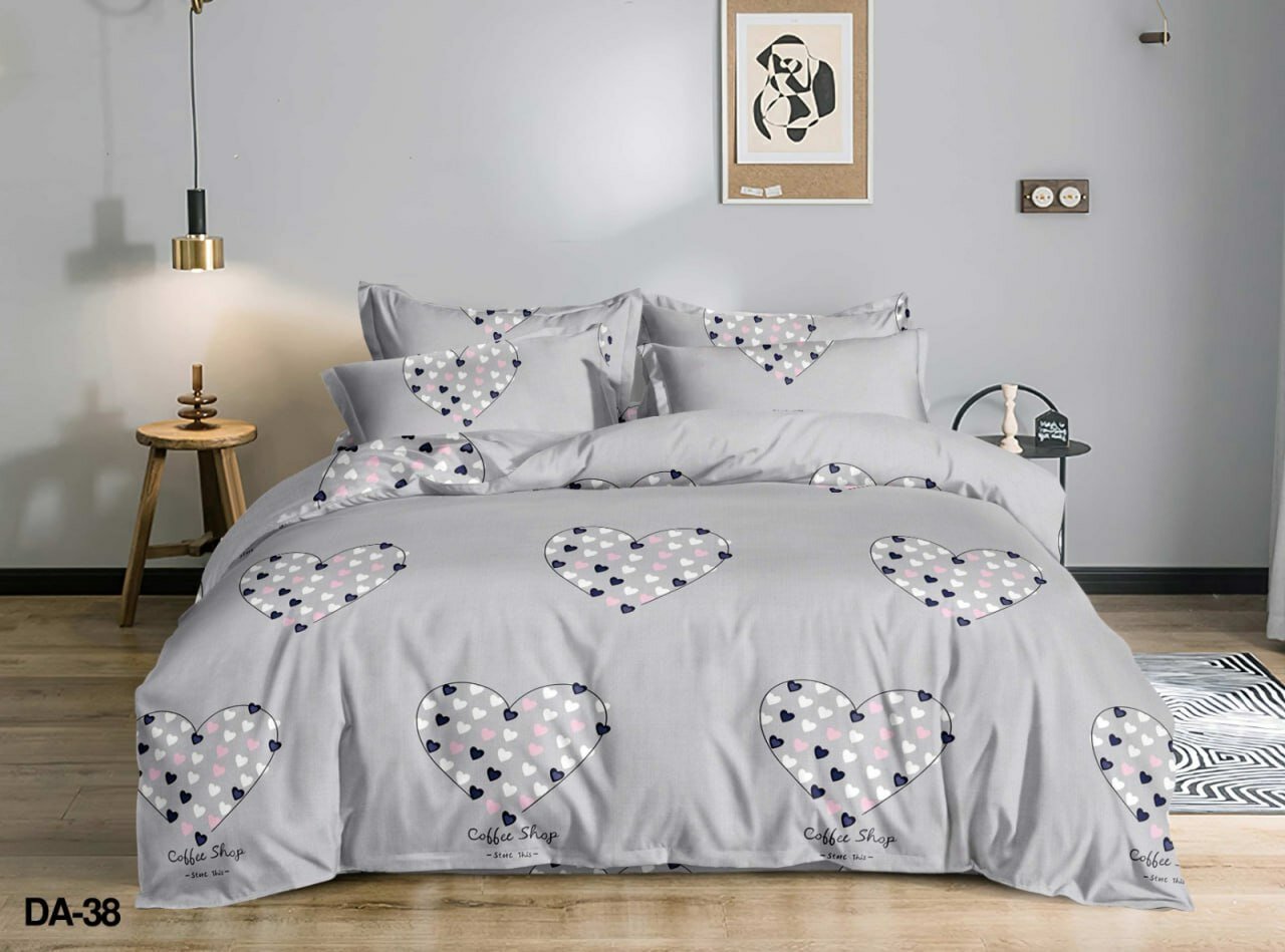 Комплект постельного белья СонЛиТекс, 1.5-спальное, полисатин, светло-серый