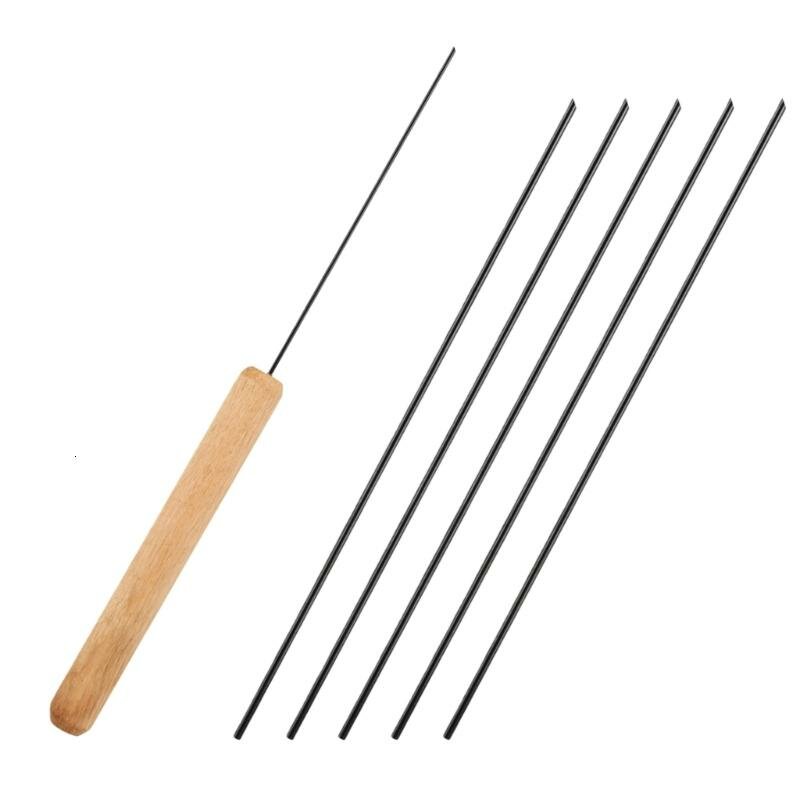 Насадочная игла для рыбалки с деревянной ручкой, Черный