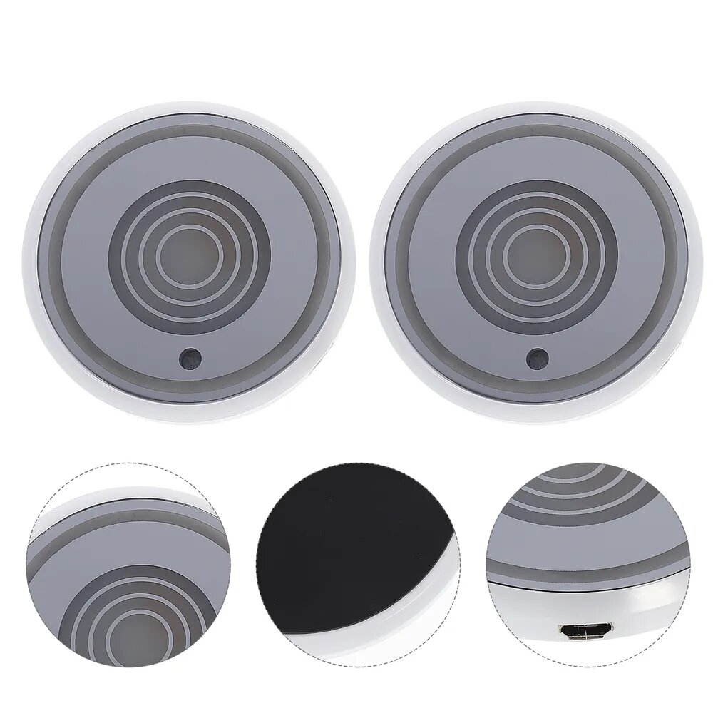 Комплект из 2 акриловых светящихся автоподставок для чашек с многорежимной подсветкой