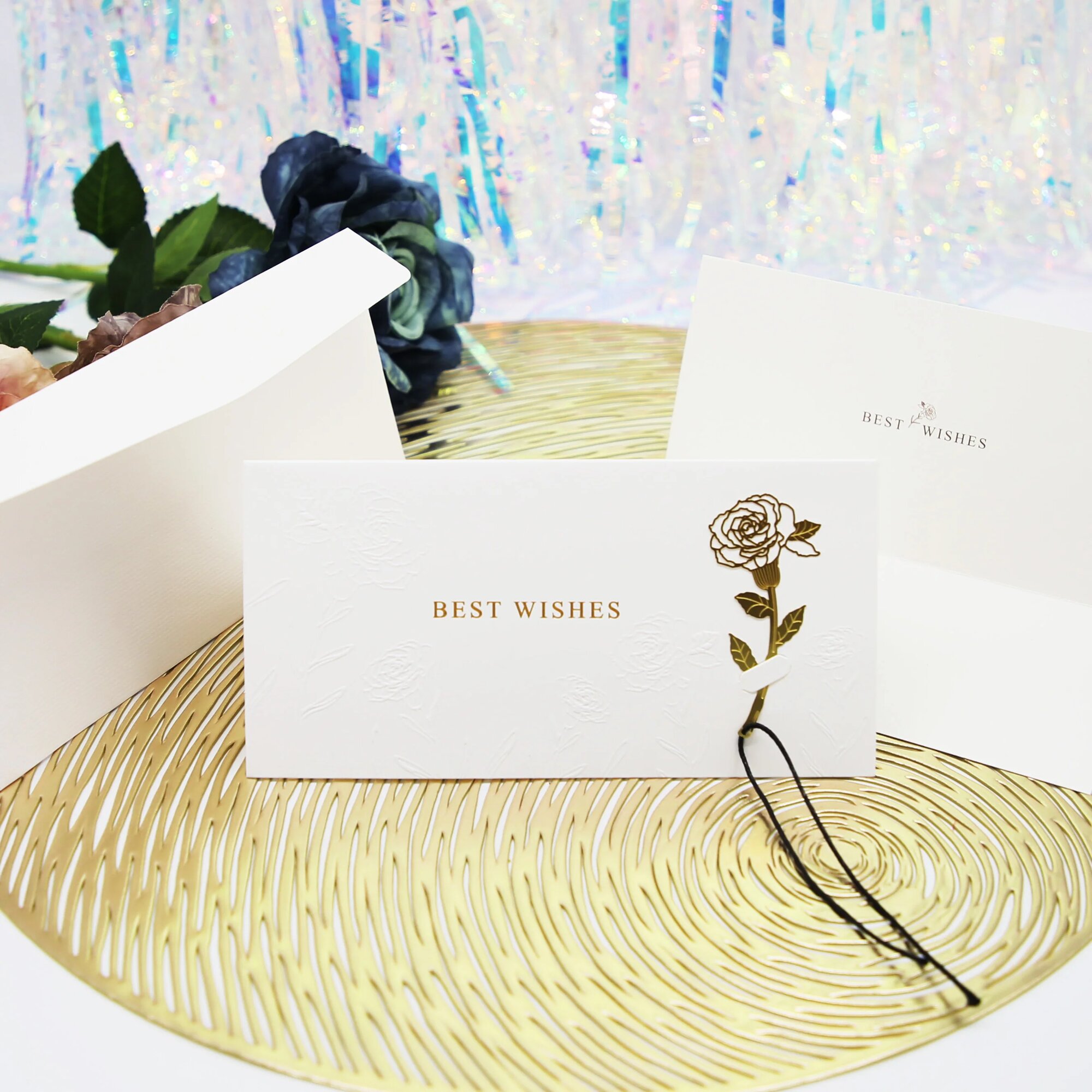 3D открытка с цветами parehope gold rose