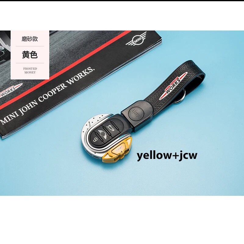 Чехол для ключей iJDM JCW для ключей от mini cooper, чехол для ключей, брелок для ключей Yellow jcw