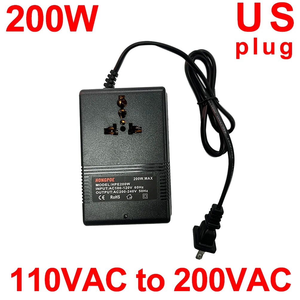 Преобразователь напряжения HONGPOE 220В/110В черный 200WUS110Vto220V