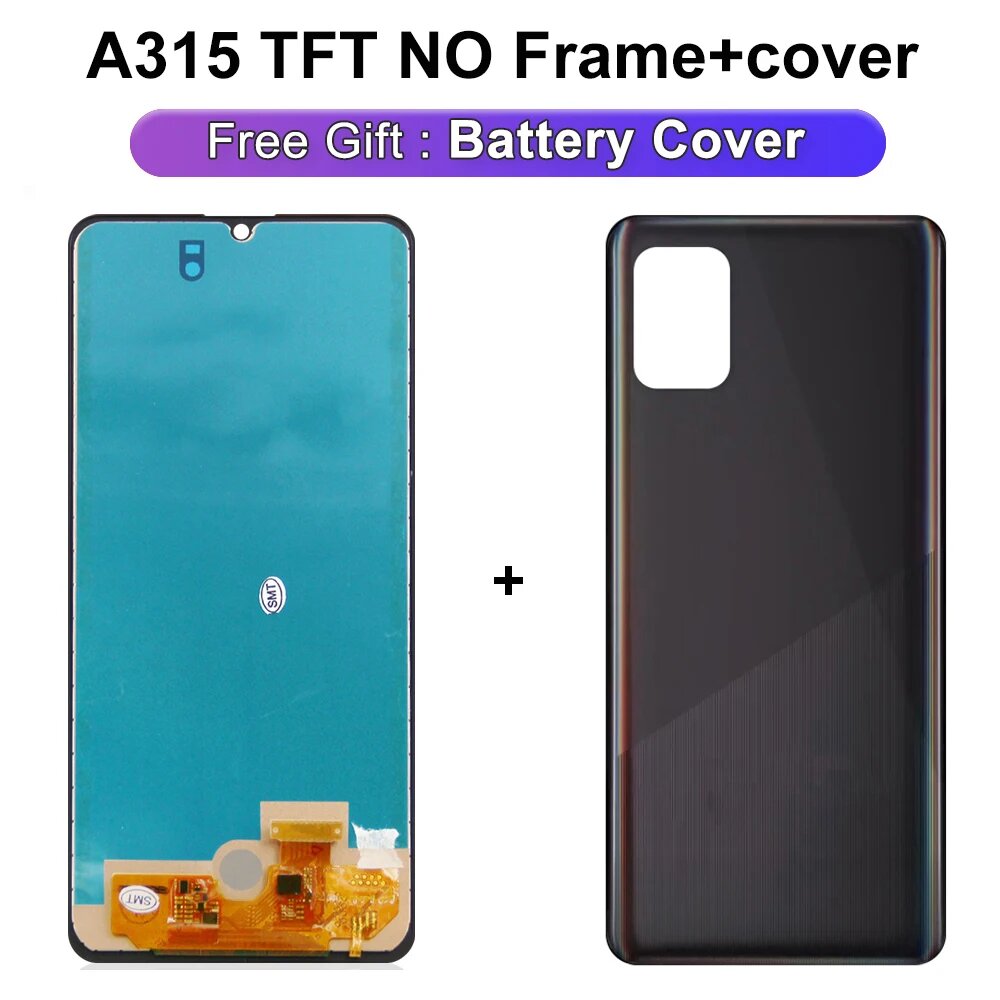 ЖК-дисплей AMOLED для Samsung A31 A315 с рамкой, сенсорный экран с дигитайзером в TFT NoFrame Cover